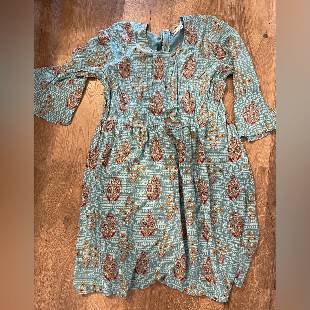 Downeast Basics Patterned Bell Sleeve Dress, Xxl - Gem